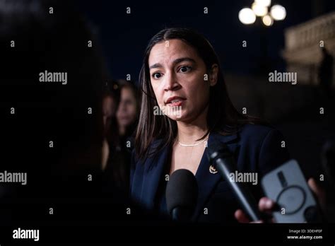 Rep Alexandria Ocasio Cortez D Ny Speaks With Reporters Outside