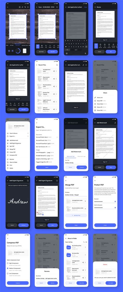 ProScan Document PDF Scanner App UI Kit Figma Resources On UI Scanner App App Ui