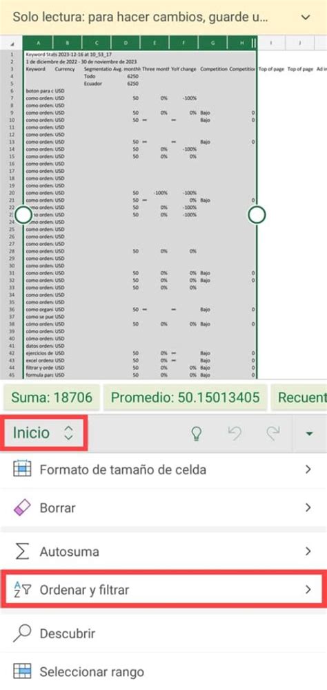 ordenar datos en excel de forma ascendente varios criterios fórmula etc