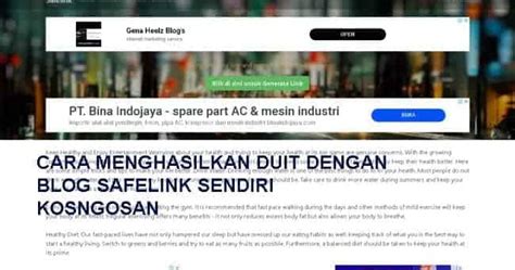 Cara Membuat Blog SafeLink Untuk Adsense KOSNGOSAN