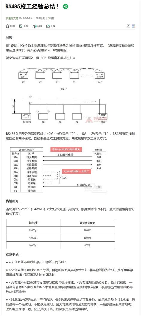 Rs485施工经验总结 代号尚行