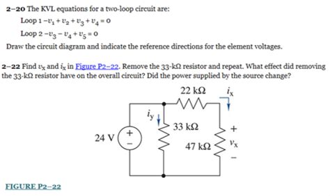 Solved The KVL Equations For A Two Loop Circuit Are Chegg Com
