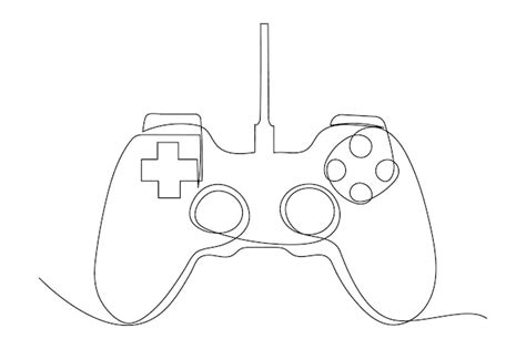 Premium Vector Continuous One Line Drawing Of Game Stick Joystick Gaming Controller Outline