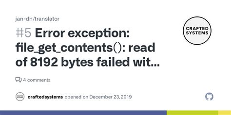 Error Exception File Get Contents Read Of Bytes Failed With Errno Is A Directory