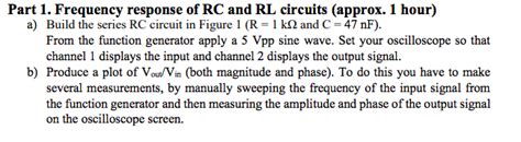 Solved Part 1 Frequency Response Of RC And RL Circuits Chegg Com