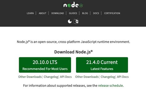 Installation Nodejs 20