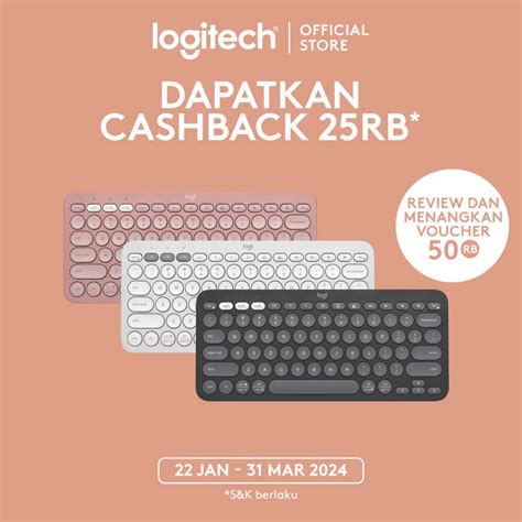 Jual Logitech Pebble Keys 2 K380s Keyboard Wireless Bluetooth® Multi Perangkat Shopee Indonesia