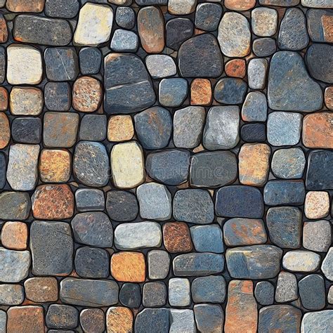 Seamless Cobblestone Texture Stone Wall Rustic Background Grey Brown Beige Natural Rock Pattern