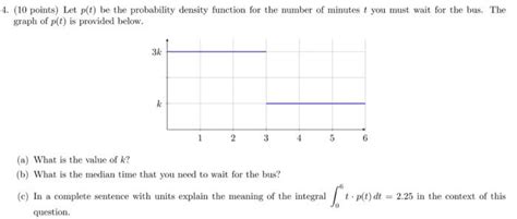 Solved Let P T Be The Probability Density Function For The Chegg