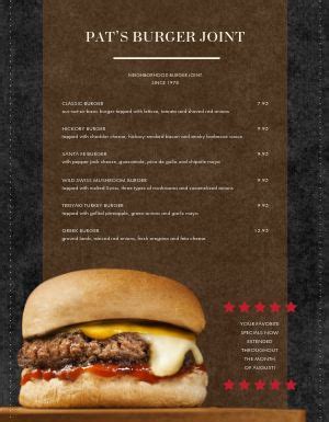 Build Your Own Burger Menu Design Template By MustHaveMenus