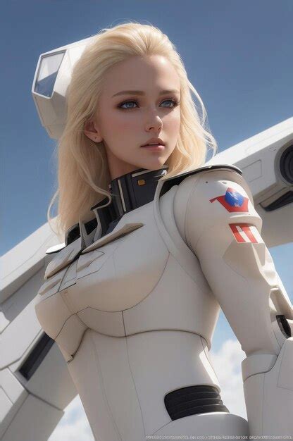 Premium Ai Image White Clothing Dressing Robotic Style Girl Fancy Girl Portrait Image Created