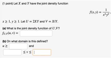 solved point let x and y have the joint density function f x y x2y2
