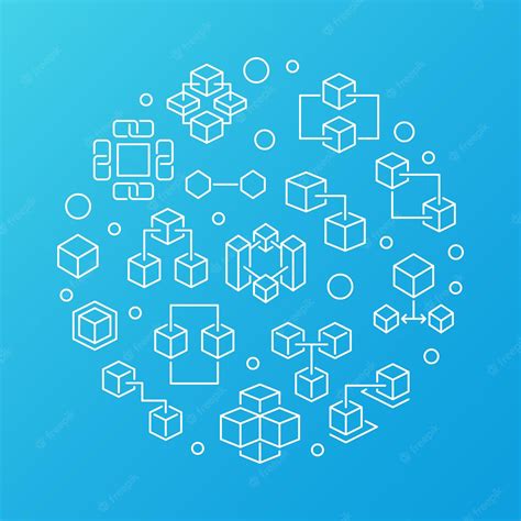 Premium Vector Blockchain Technology Vector Circular Blue Line