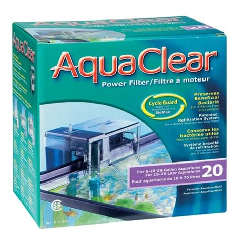 Aquaclear 20 Power Filter 76 L 20 Us Gal Finatics Aquarium