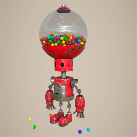 3d Model Candy Robot 4k Textures Vr Ar Low Poly Cgtrader