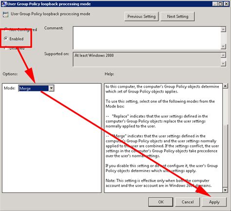 User Group Policy Loopback Processing Mode