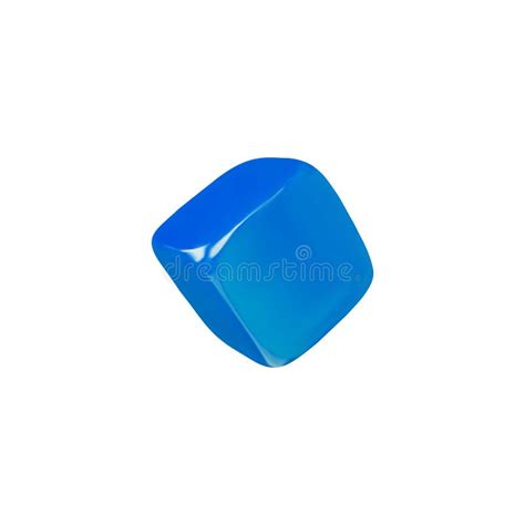 Realistic Blue Square Cube With Soft Corners Falling 3d Vector Volume