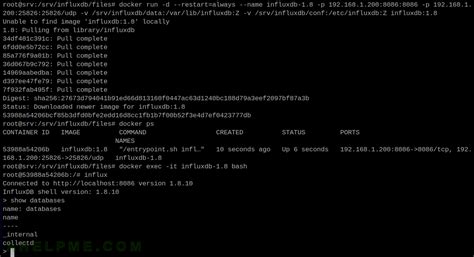 Run Podmandocker Influxdb Container To Collect Statistics