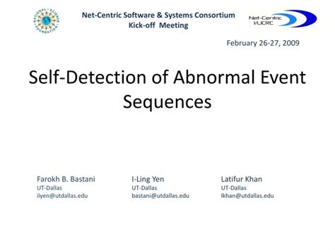 Ppt Self Detection Of Abnormal Event Sequences Powerpoint Presentation Id 8930757