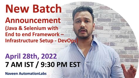 Selenium Java Training Course Content Regular Batch 28th April
