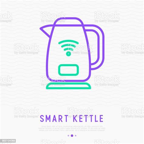 스마트 주전자 얇은 라인 아이콘입니다 사물의 인터넷의 현대 벡터 일러스트입니다 0명에 대한 스톡 벡터 아트 및 기타 이미지 0명 가정 생활 가정 주방 Istock