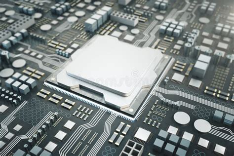 Microchip Illustration And Hacker With Laptop Stock Image Image Of