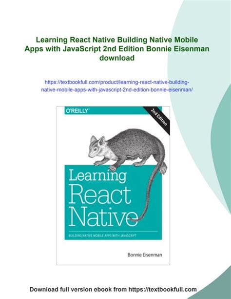 learning react native building native mobile apps with javascript 2nd