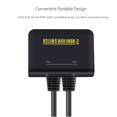 Dual Port USB HDMI KVM Switch Monitor Keyboard Mouse Switcher With Cable Alexnld Com