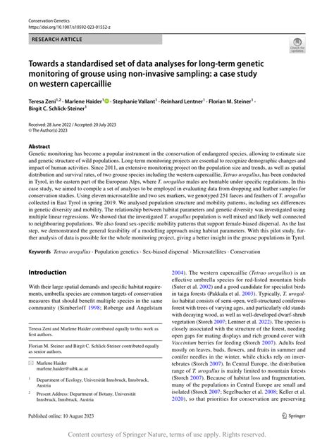 Pdf Towards A Standardised Set Of Data Analyses For Long Term Genetic
