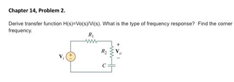 solved chapter 14 ﻿problem 2 derive transfer function