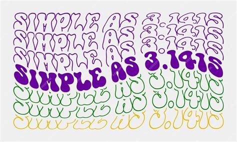 premium vector simple as 3 1415 phrase retro groovy wavy repeat text