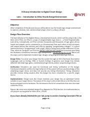 Lab Introduction To Xilinx Vivado Design Environment Pdf ECE Introduction To