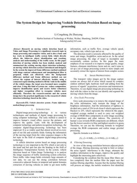 The System Design For Improving Vechicle Detection Precision Based On