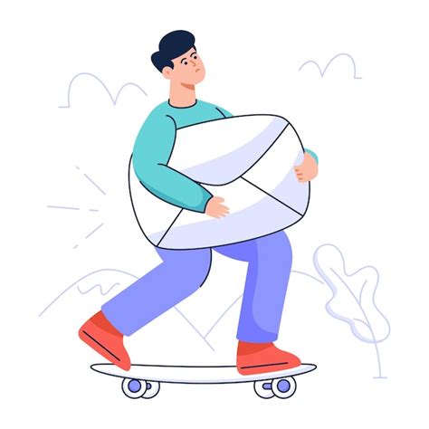 Ilustração Plana Moderna De Enviar E Mail Vetor Premium