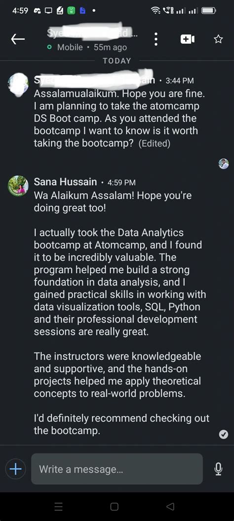 Sana Hussain On Linkedin Really The Learning Experience At Atomcamp Was Worth It Proud Alumni 💡💡