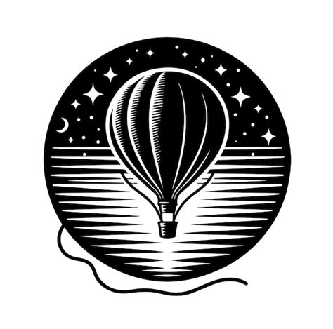 Иллюстрация векторного силуэта воздушного шара Black Design Премиум Ai сгенерированный вектор