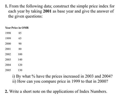 Solved 1 From The Following Data Construct The Simple