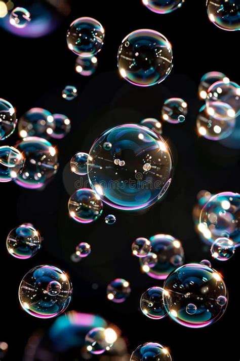 A Large Number Of Bubbles Floating In The Air Stock Image Image Of