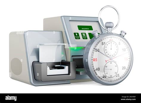 dna sequencer with stopwatch 3d rendering isolated on white background