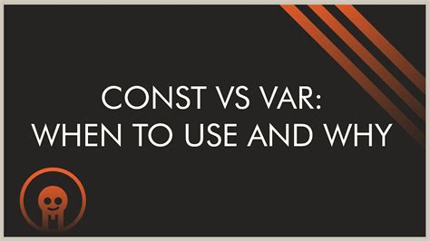 Gamedev Building Blocks 01 Const Vs Var Youtube