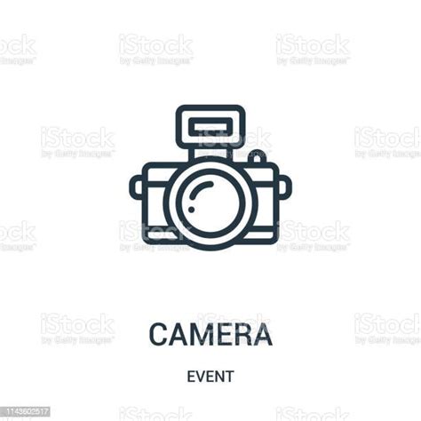 이벤트 컬렉션에서 카메라 아이콘 벡터입니다 얇은 라인 카메라 개요 아이콘 벡터 일러스트 레이 션입니다 겉창에 대한 스톡 벡터 아트 및 기타 이미지 Istock