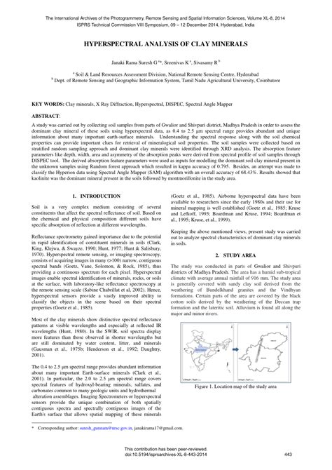 PDF Hyperspectral Analysis Of Clay Minerals