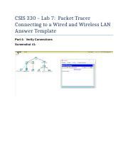 Lab Docx CSIS Lab Packet Tracer Connecting To A Wired And Wireless LAN Answer