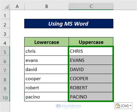 How To Change Lowercase To Uppercase In Excel Without Formula
