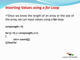 Arrays In C In Tamil TNSCERT SYLLABUS PPT PPTX Programming Languages Computing