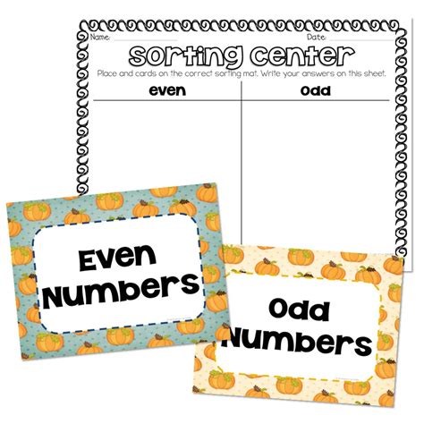 fall math activities number sorting center activity lucky little