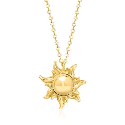 Italian 10kt Yellow Gold Sun Necklace 18 Ross Simons