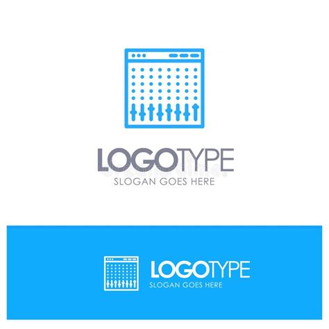 Console Control Controller Hardware Mixer Blue Outline Logo With Place For Tagline Stock