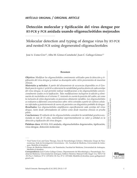 Pdf Molecular Detection And Typing Of Dengue Virus By Rt Pcr And