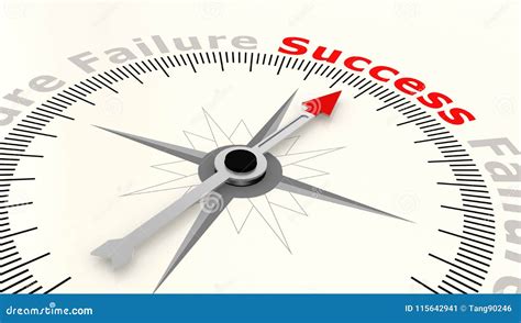 Compass With Arrow Pointing To The Word Success Stock Illustration